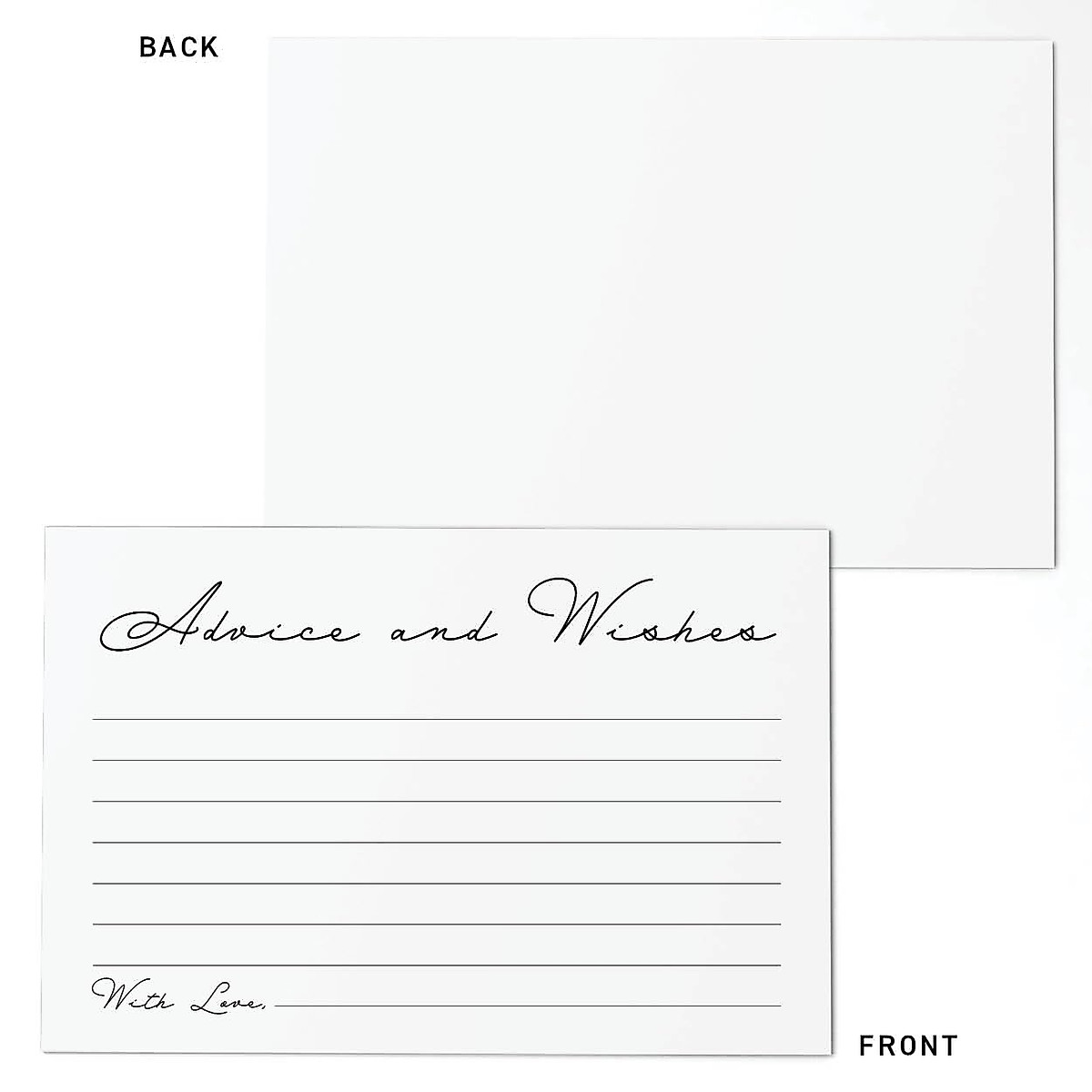 CARDAMONOLY Advice and Wishes Cards, Minimalist Black and White 6 x 4 Inches, Pack of 50, Inspirational Greeting Cards for Weddings, Graduations, Birthdays, and More (General Use - Model 01)