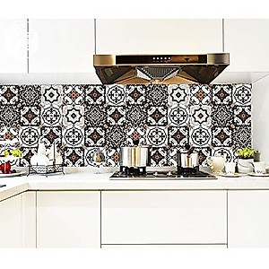 HOYOYO Brown Beige Kaleidoscope Shape Self-Adhesive Liner Paper,Square Kaleidoscope Shape Removable Peel and Stick Dresser Cabinets Furniture Table Desk Home Decor 17.8 x 118 inch