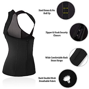 URSEXYLY Women Back Braces Posture Corrector Waist Trainer Vest Tummy Control Body Shapers for Spinal Neck Shoulder and Upper Back Support (M, Black)