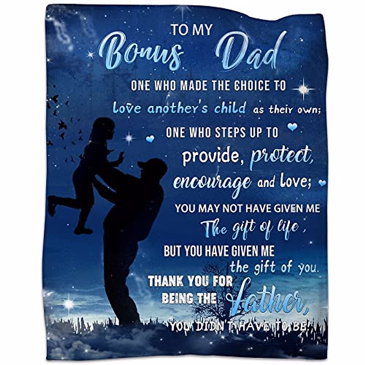Nahjiiem Bonus Dad Blanket Stepped Up Dad Blanket Stepdad Throws Bonus Dad Gifts Valentine's Day Birthday Gifts 50"×60"