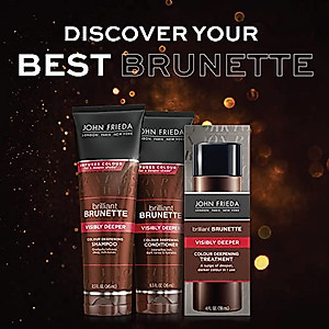 John Frieda Brilliant Brunette Hair Color Deepening Treatment, for Cocoa Infused, Darker Color, 4 oz, with Evening Primrose Oil (Pack of 2)