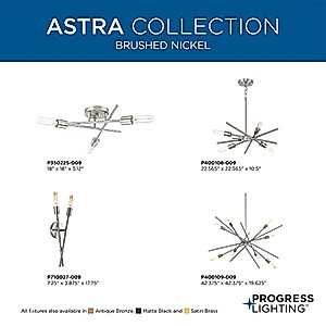 Progress Lighting P400108-009 Astra Chandeliers, Brushed Nickel