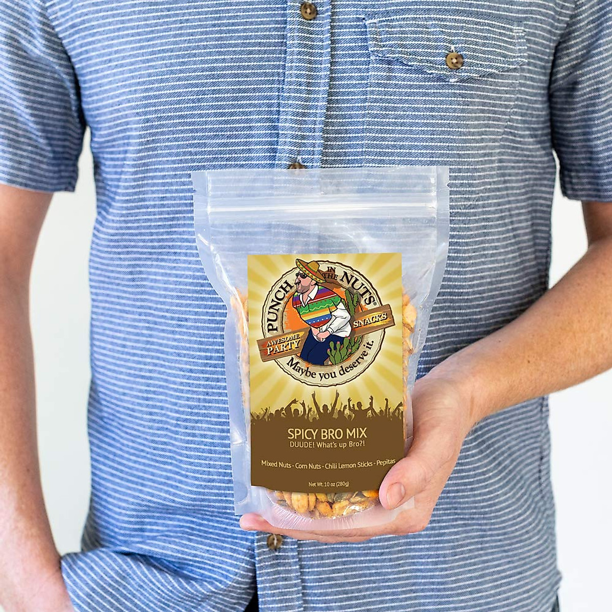 Punch in the Nuts - Spicy Trail Mix Bulk - MADE IN THE USA Snacks - Funny Gag Gifts for Men - Food Gift