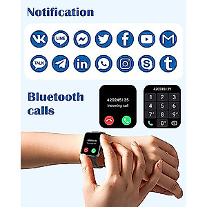 RUIMEN Smart Watches for Men Women (Answer/Make Calls) Compatible with iPhone/Android Phones, 2023 Ver. 1.85" HD Screen Fitness Tracker Heart Rate Monitor 100+ Sports Tracker Watch Waterproof (Black)