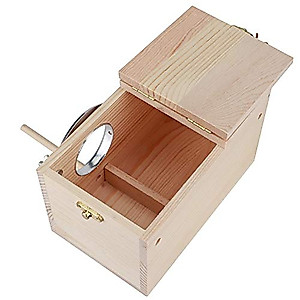 Bird Breeding Box, 12x12x19.5 cm Wooden Bird House, Pet Incubation Nesting Box for Outdoor Garden Decoration, Upper Cover Can be Opened