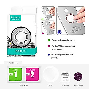 VASIVO Mirror Phone Ring Holder, 360° Swivel Ring Holder Finger Holder Holder for iPhone 7/7 Plus, Galaxy S8/S8 Plus and Other Smartphones (Silver)