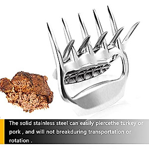 Meat Claws for Shredding Heavy Duty Meat Shredder Tool Meat Shredder Claws BBQ Tool for Shredding Meat, Smoker Accessories (Silver)