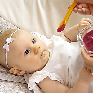 Innobaby Silicone Baby Spoon with Carrying Case Gum Friendly (4 Pack)(Aqua, Mango, Green, Pink)