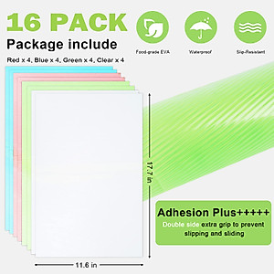 8pcs Refrigerator Liners for Shelves Washable, Fridge Shelf Liners Nonslip, Refrigerator Mats Liner for Glass Shelves, Shinywear Fridge Liners for Freezer Cupboard Cabinet Drawer, 4 Color