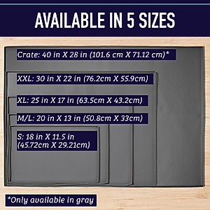 Leash Boss Dog Food Mat for Food and Water Bowls, Waterproof Silicone Pet Feeding Tray with Tall Raised Edges, Cat & Dog Placemat, Grey, 30 x 22 XXL