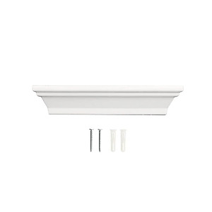 Greenbrier White Plastic Floating Shelf. 8.6 inches x 4 Inches. Holds Up to 5 Pounds.