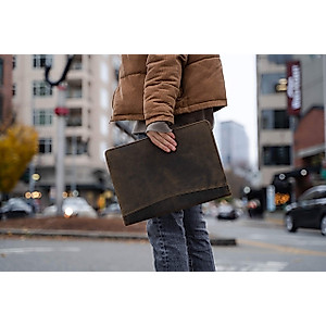 KomalC Leather Business Portfolio with Luxury Pen Folder Personal Organizer, Luxury Full Grain Leather Padfolio, Leather Folder (Buffalo Distressed Tan)