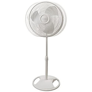 Lasko 16" Oscillating 3- quiet Speed Pedestal Fan and Adjustable Height, Ideal for Home School and Office White S16200 (Renewed)