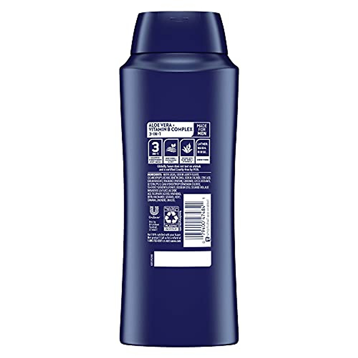 Suave Men Shampoo, Conditioner, Body Wash for Hydrated Hair & Skin Aloe Vera + Vitamin B7 3 in 1 Shampoo Conditioner Bodywash 28 oz