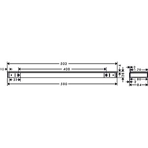 hansgrohe Rainfinity 3-inch Modern Shelf 500 in Chrome, 26844000