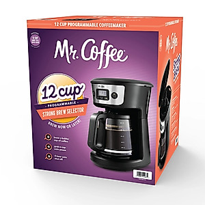 Mr Coffee 12 Cup Programmable Coffee Maker with Strong Brew, Stainless