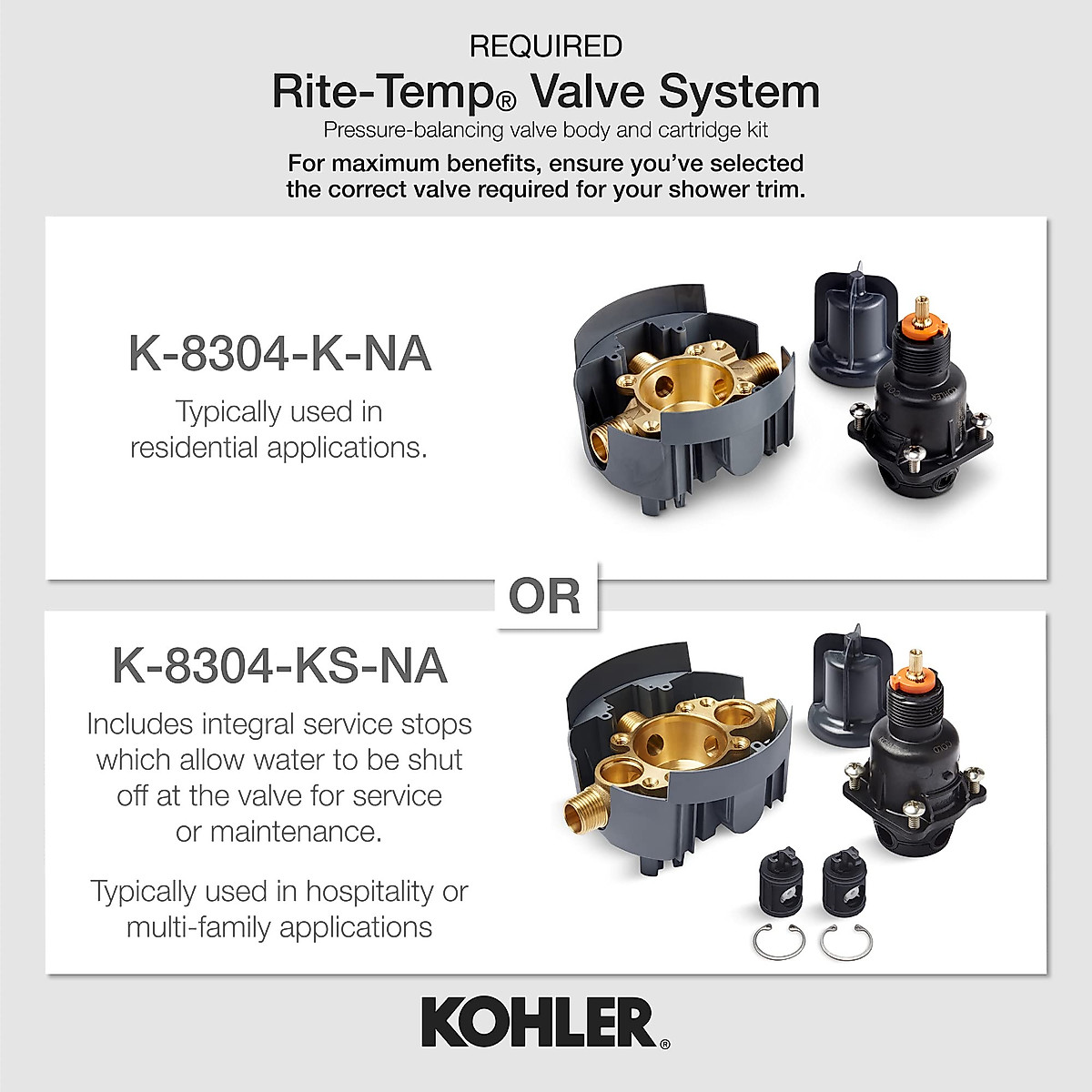 Kohler K-TS97074-4Y-2MB Pitch Rite-Temp Bath and Shower Trim Kit, 2.5 GPM, Vibrant Brushed Moderne Brass