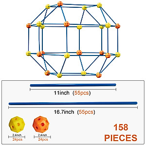ERONE Fort Building Kit for Kids,158pcs Forts Construction Builder Gift Toys for Boys and Girls Fort Building Set Play Tent Rocket Castle Indoor Outdoor