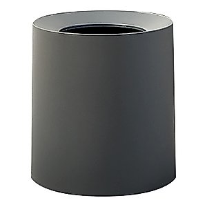 Modern Round Waste Basket - 3.2Gal/12.1L Open Top Trash Bin - Gray Garbage Can with Removable Plastic Bin Liner - Touchless Bathroom Garbage Can or Trash Can for Kitchen - Minimalist Office Trash Can
