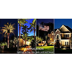 LED Outdoor Spotlight Flag Light 120V 10W Waterproof Spot Lights for Yard Flagpole House Tree Plug in Christmas Landscape Lighting (10W, Warmwhite)