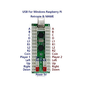 SJ@JX 2 Player Arcade Game LED DIY Kit LED Button Zero Delay USB Encoder Mechanical Keyboard Switch for PC Raspberry Pi Arcade Fight Joystick Xbox Style Color LED