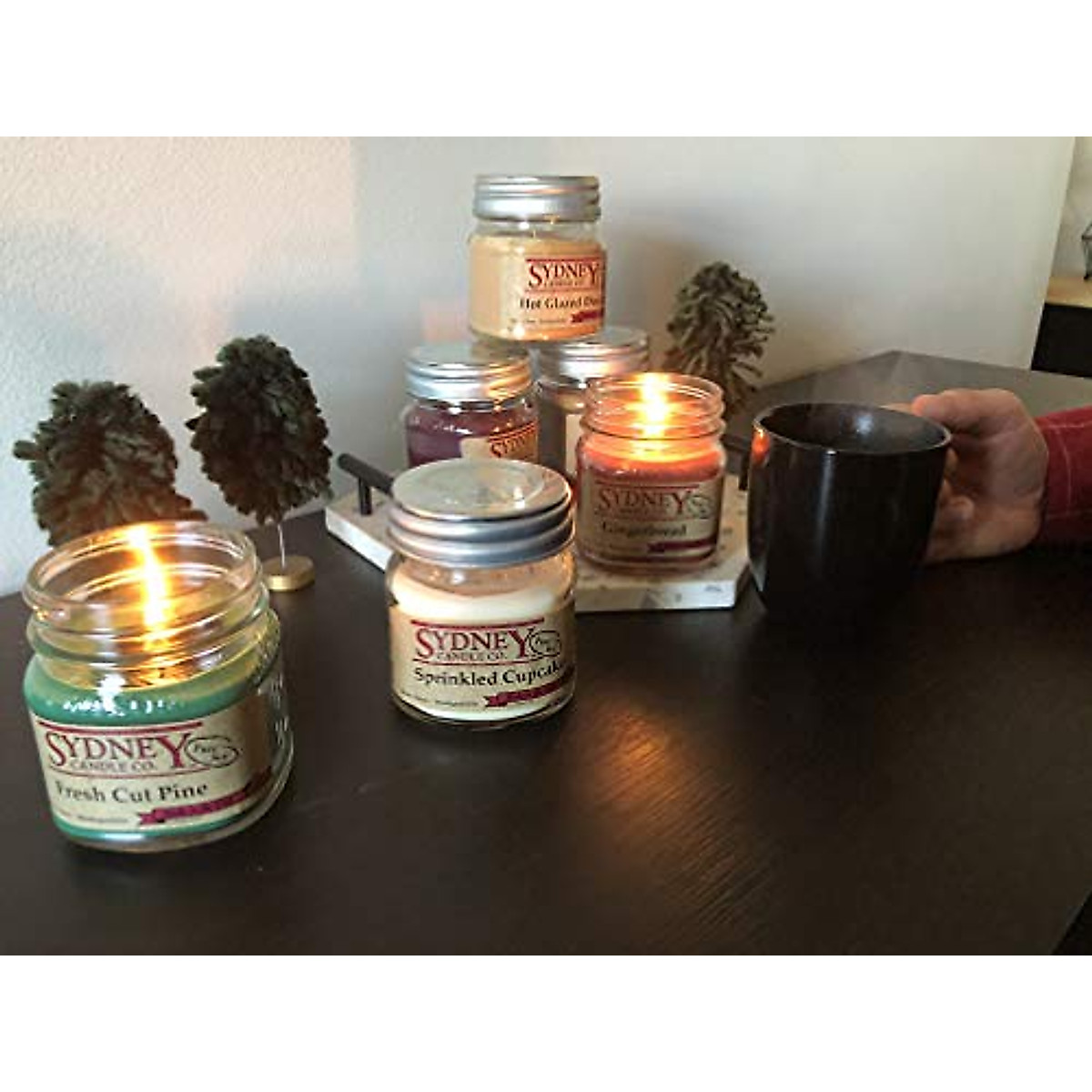 Sydney Candle Co. Fall Candles | Soy Mason Jar Candle | Fall Scented Candles for Home | Holiday Candle (7.5 oz) (Fresh Cut Pine)