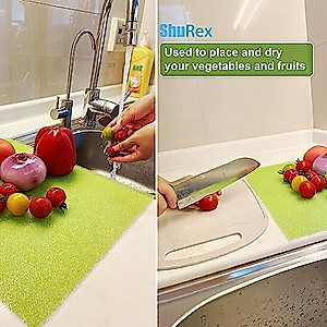 12-Pack Vegetable and Fruit Life Extender Fridge Shelf Sponge Liner, 12" x 15" Cuttable, Washable, & Reusable Refrigerator Mat, Ventilation to Keep Produce Fresh Longer Prevents Spoilage