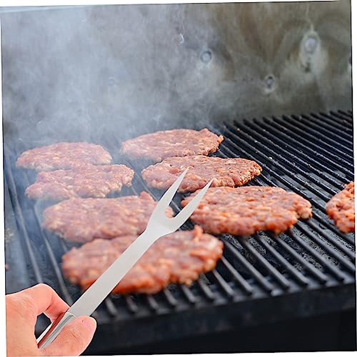 SECFOU 1 Set Barbecue Tool Portable Grilling Spatula BBQ Vegetable Clip Barbecue Grill Utensils Cooking Fork Grill Tongs Outdoor Grill BBQ Supplies Cooking Utensils Stainless Steel Mini