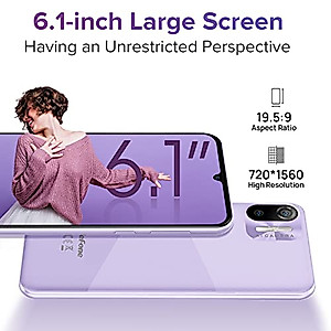 Unlocked Smartphones, Ulefone Note 6T 4G Dual SIM Phone, Android 12 OS 3GB+64GB ROM Cell Phones Unlocked, 6.1" HD+, 13MP+5MP, Triple Card Slots, Face Unlocked, 3300mAh, T-Mobile Unlocked Phone - Black