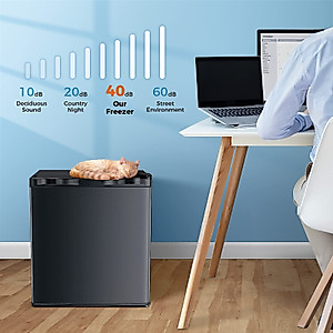 Kismile Mini Freezer,1.1 Cu.ft Upright Freezer with Reversible Single Door,Removable Shelves,Small Freezer with Adjustable Thermostat for Home/Kitchen/Office (Black)