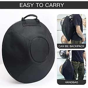 MFYDPP Handpan Steel Drum,9 Notes 22 Inch Steel Tongue Drum with Soft Hand Pan Bag, 2 Handpan Hammers, Handpan Stand, Dust Free Cloth