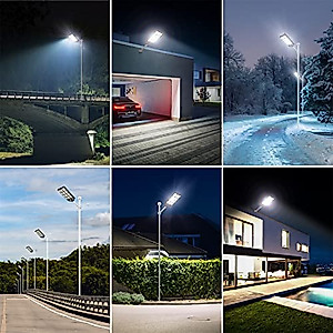 INSDEA 1000W Led Solar Street Light Outdoor, 80000LM IP65 Waterproof Solar Security Flood Lights Motion Sensor with Remote Control, Dusk to Dawn Solar LED Light Lamp for Garden Yard Parking Lot