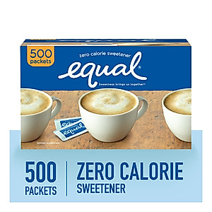 EQUAL 0 Calorie Sweetener, Sugar Substitute, Zero Calorie Sugar Alternative Sweetener Packets, Sugar Alternative, 500 Count