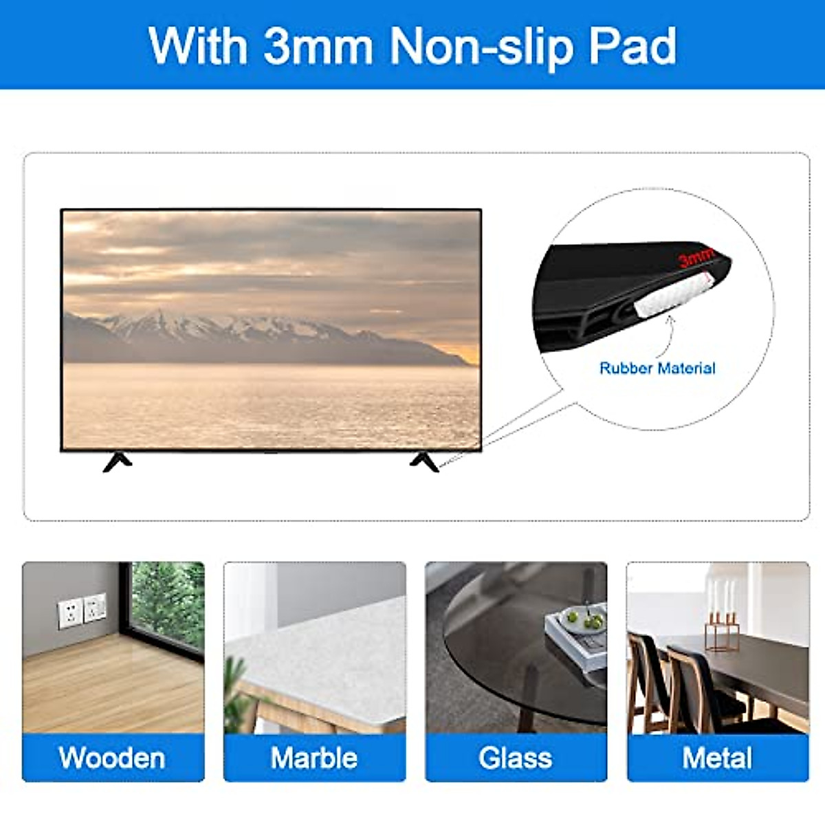 (Upgraded Version) Base Stand TV Legs for TCL Smart Tv - 32in 40in 43in 48in 49in 50in 55in 60in 32S305 32S301 32S303 32S4610R 32S3850 32S3850A 32S3850B 32S3850P 32FS4610R with Screws(32-55in, Black)