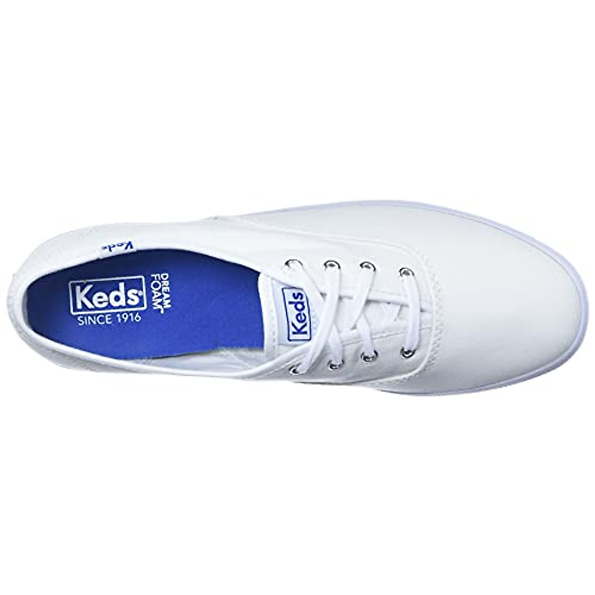 Keds womens Champion Canvas Sneaker, White, 10 Wide US