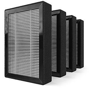 LV-H128 Replacement HEPA Filter for LEVOIT LV-H128, PUURVSAS (HM669A), ROVACS (RV60) Air Cleaner Purifier, LV-H128-RF, 4 Pack