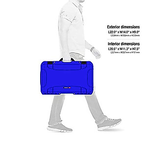 Nanuk 935 Waterproof Carry-On Hard Case with Lid Organizer and Padded Divider w/ Wheels - Blue