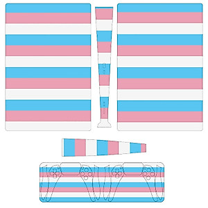 Transgender Flag Pride 3pcs Whole Body Decal Cover Sticker for PS5 Digital Edition for PS5 Console and Controller