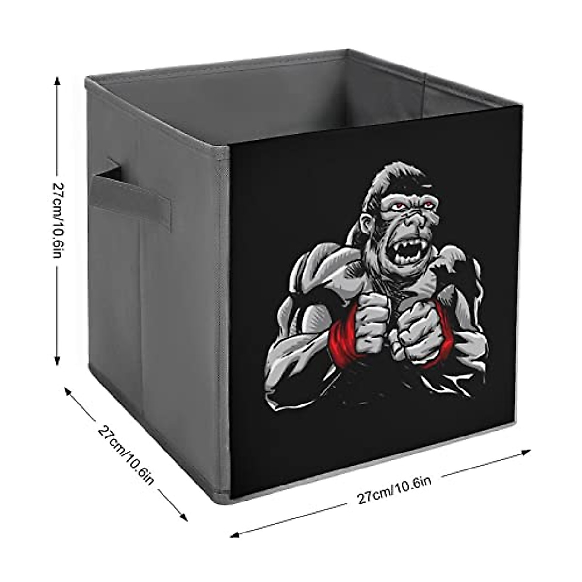 Fighter Gorilla Large Cubes Storage Bins Collapsible Canvas Storage Box Closet Organizers for Shelves