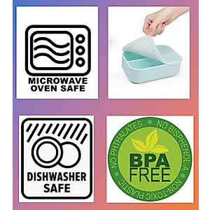 Cocina Vida 2 Pack Large Divided Food Storage and Meal Prep Containers - BPA Free Bento Box - Food Grade Silicone Lunch Box, 3 Compartment Leak Proof - 48 Ounce/1400 ml