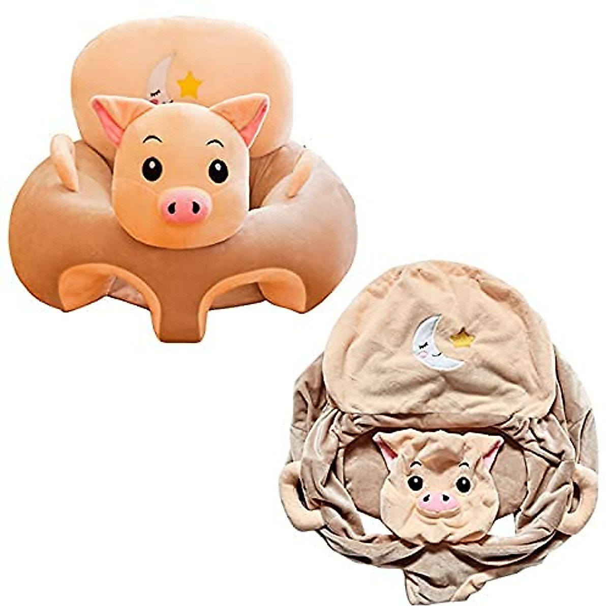 JIAOAO 1 Pcs Cute Baby Sofa Cover,Sofa Chair Baby,Baby Support Sofa Chair Baby Learning Seat Plush Shell Chairs for Babies.(No Filling)