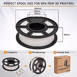 SUNLU ABS 3D Printer Filament, 1.75 ABS Filament Dimensional Accuracy +/- 0.02 mm, 1 kg Spool (Black+White)