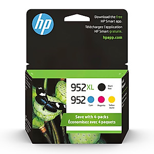 HP 952 / 952Xl (N9k28an) Ink Cartridges (Cyan Magenta Yellow Black) 4-Pack in Retail Packaging