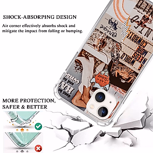 Vintage Cowboy Collage Case for iPhone 13 Mini, Cool Aesthetic West Cowboy Cowgirl Case for Girls Women Men, Unique Trendy TPU Bumper Protective Cover