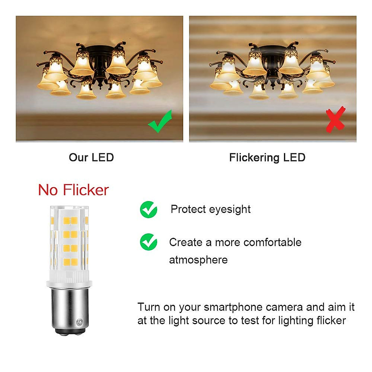 2-Pack Sewing Machine Light Bulb Double Contact BA15D Push In Bulb Daylight White 6000K 15T7DC Base Replacement for Singer ,Kenmore Sewing Machine Light Bulb Bayonet Type Replaces #6797 and #6810