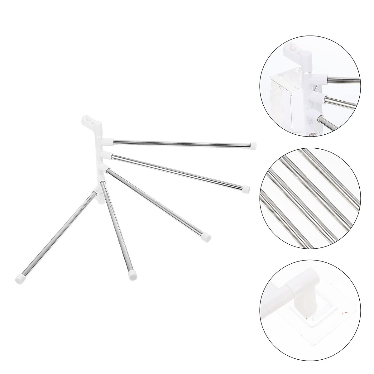 STOBAZA 2 Sets Rotating Towel Hanger Iron Towel Rack Rotatory Towel Rack Bath Towel Holder Multipurpose Towel -mounted Towel Rack Kitchen Towel Hanging Rack Nail- Towel Shelf