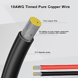 LIOFYN Solar to XT60 Connector Cable 10AWG 2FT Solar Panel Connector to XT60 Charging Cable for RV Portable Power Station Solar Panels