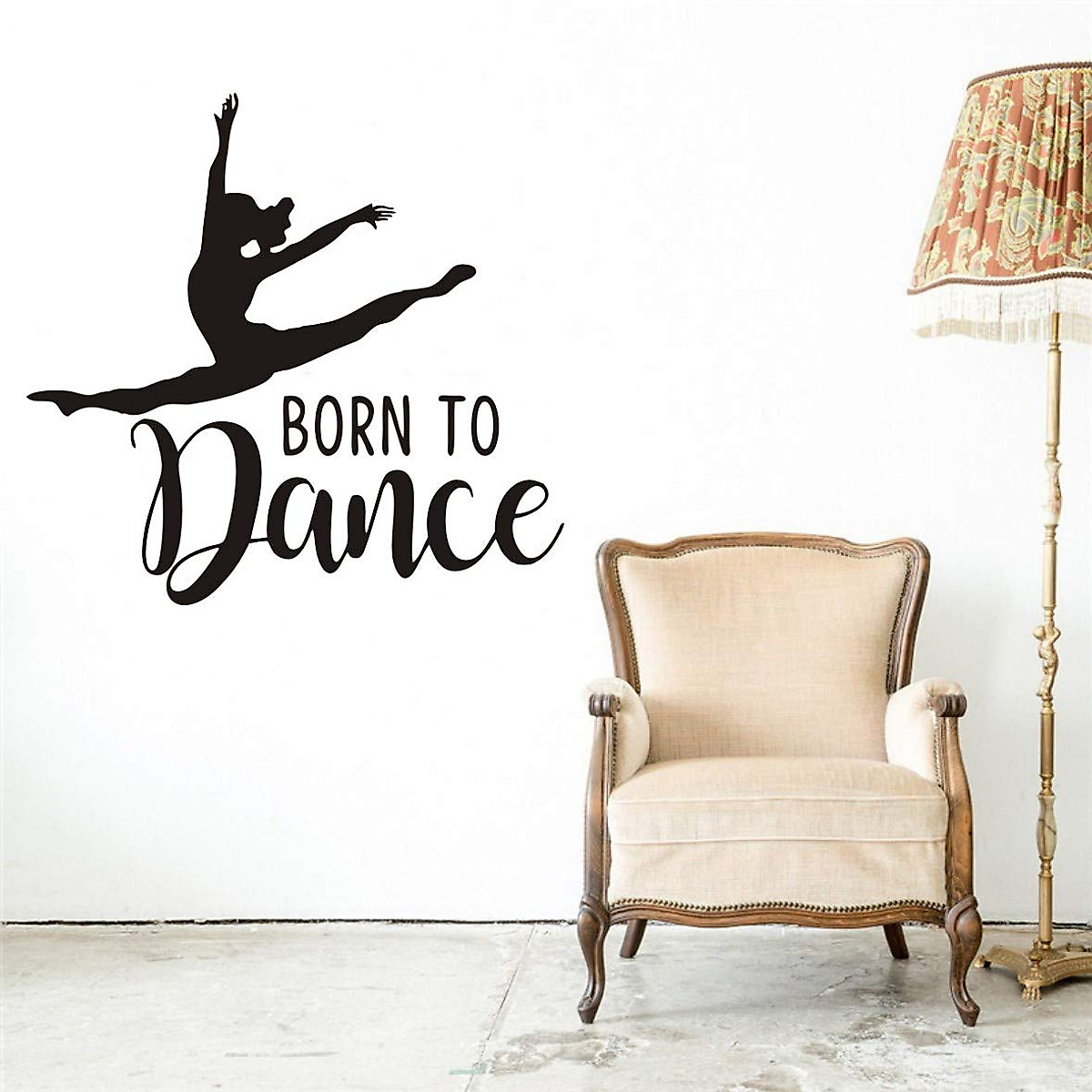YOYOYU ART HOME DECOR Dance Wall Sticker Art Removable Girl Dancing Black 25.5x27.5in Vinyl Decal