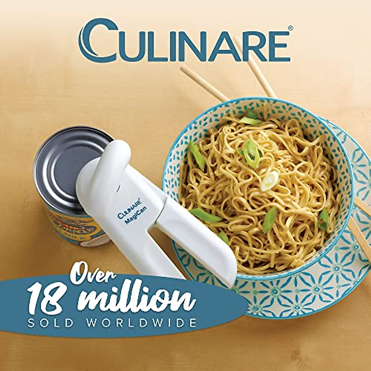 Culinare C10015 MagiCan Tin Opener | White | Plastic/Stainless Steel | Manual Can Opener | Comfortable Handle For Safety and Ease