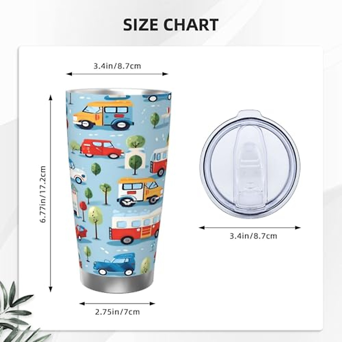 AYCZN Rescue Vehicles Cartoon 20 OZ Tumbler Stainless Steel Travel Coffee Mug, Cute Insulated Water Bottle with Lid Leakproof Thermal Cup